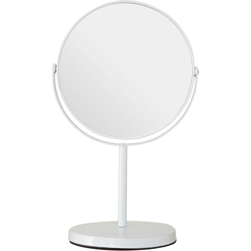 White Metal Swivel Large Table Mirror | The Haven Home interiors