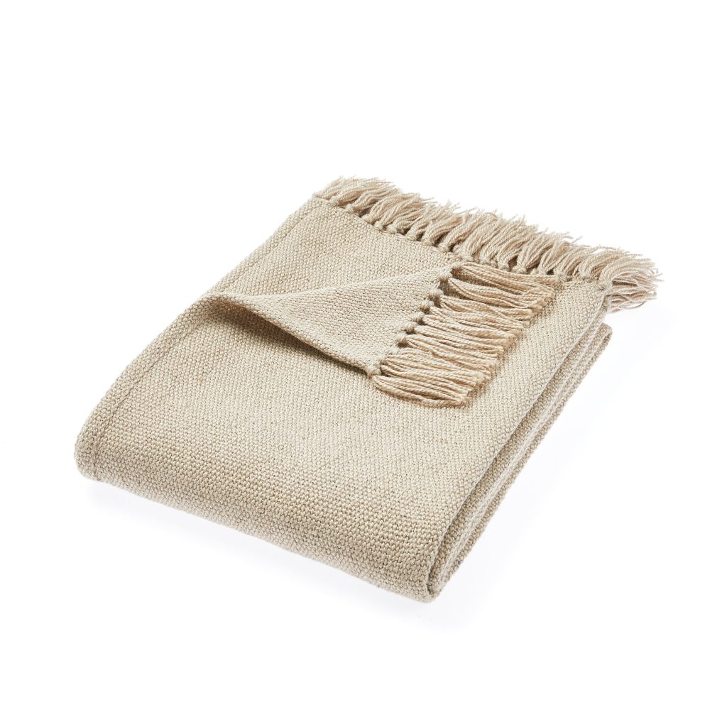 Plain Natural Throw | Recycled Throws | The Haven Home Interiors